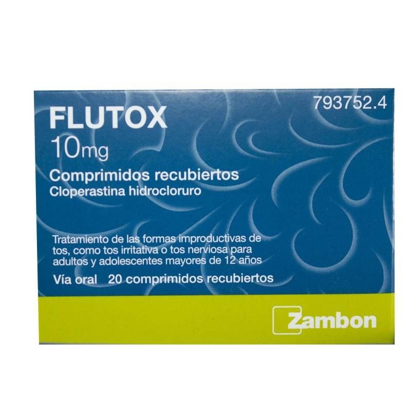 Flutox 10 Mg 20 Comprimidos Recubiertos Zambon 793752.4 antitusivos ...